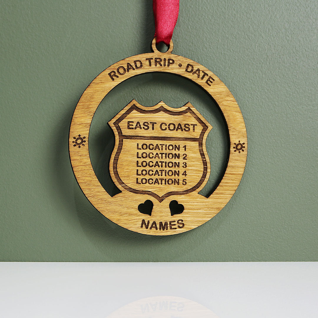 Oak USA Road Trip Circle Memento (up to 6 names) – Myteandboo
